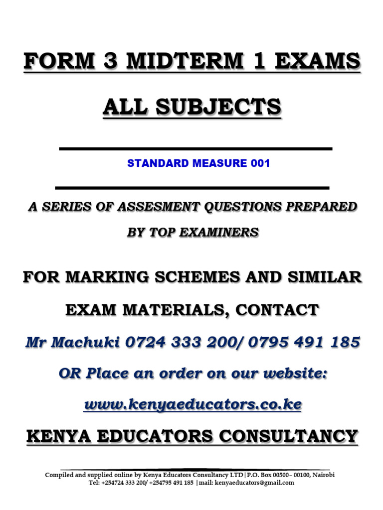 Form 3 Agriculture Midterm Exam Paper | PDF | Agriculture