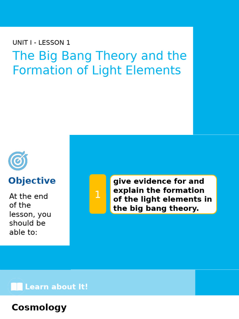 Physical Science Unit I Lesson 1 | PDF | Universe | Big Bang