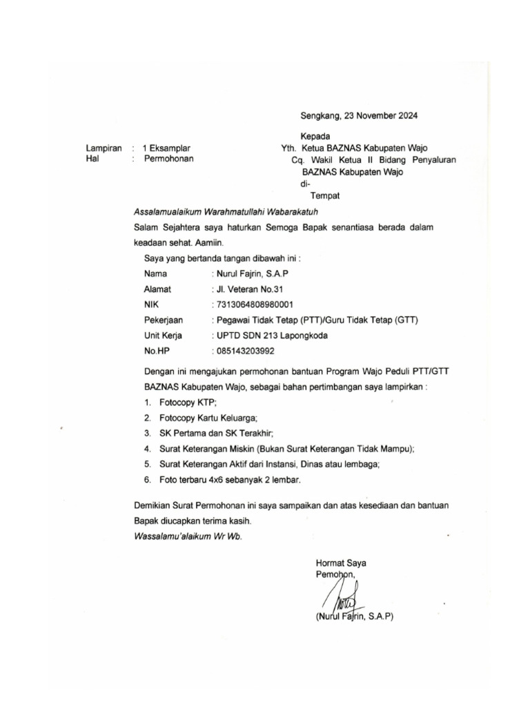 Pemberkasan Bantuan Basnaz | PDF