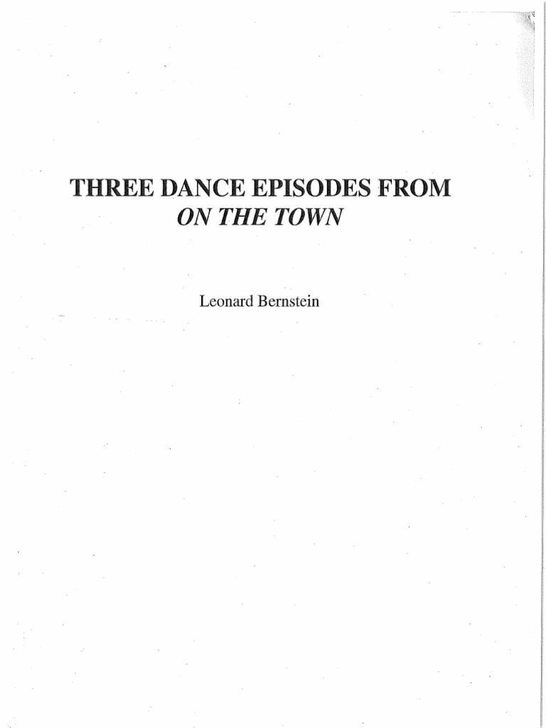 Bernstein - Three Dance Episodes From On The Town - Score | PDF