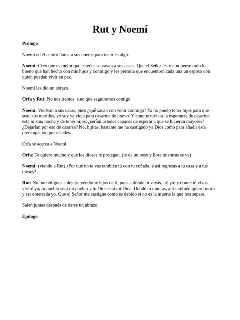 Lealtad de Rut hacia Noemí | PDF