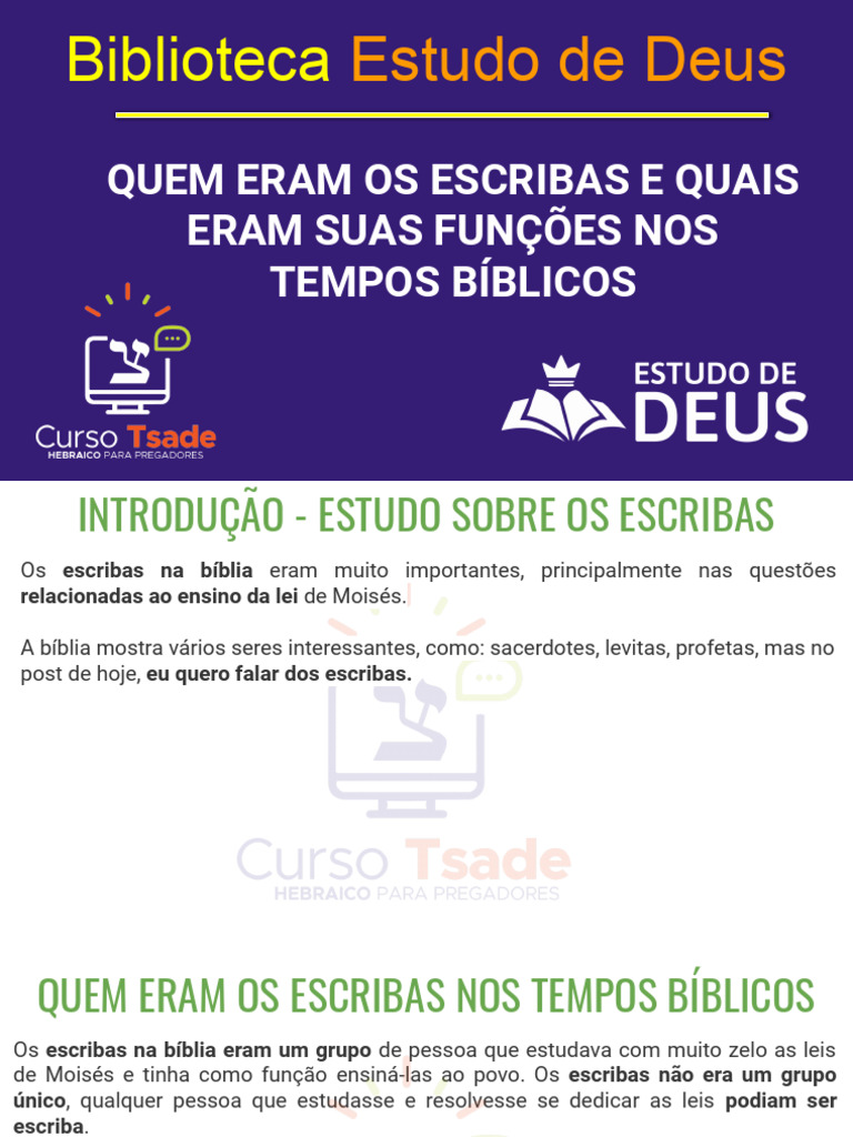 Quem Eram Os Escribas e Quais Eram Suas Funções Nos Tempos Bíblicos ...