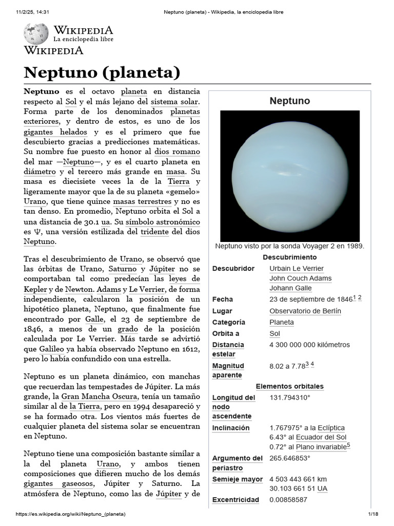 Neptuno | PDF | Neptuno | Urano