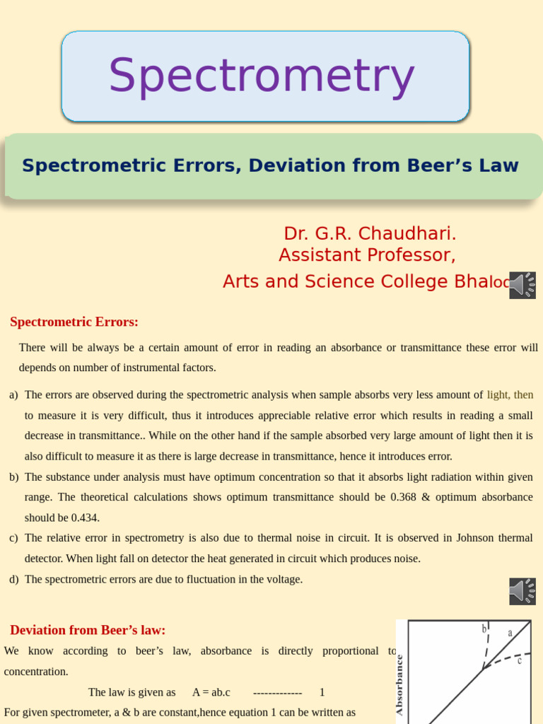 Understanding Beer-Lambert Law Deviations | PDF | Dissociation ...