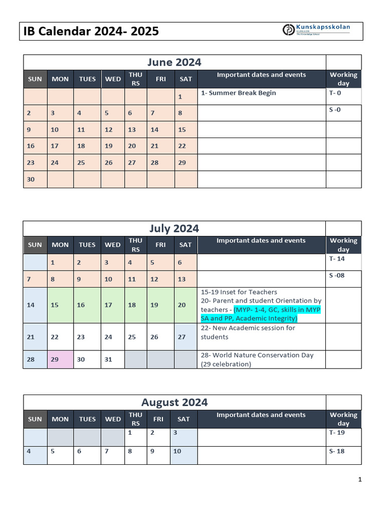 IB Academic Calendar 2024-2025 | PDF | Hindu Worship | Observances