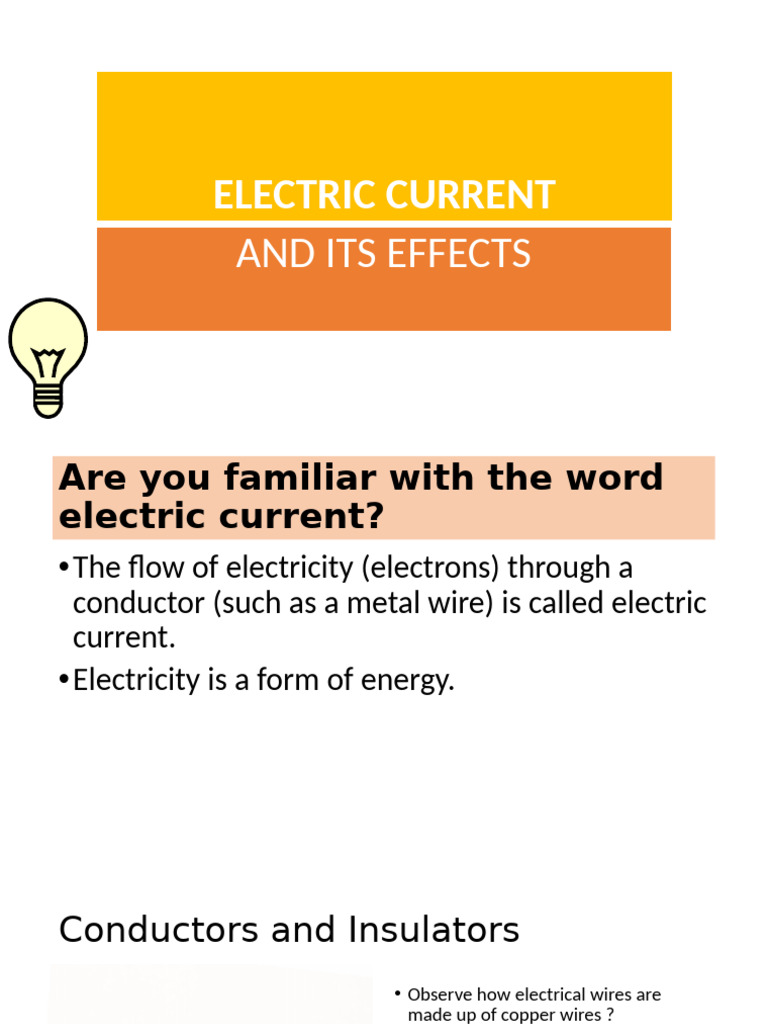 Effects of Electric Current | PDF | Electric Current | Electricity