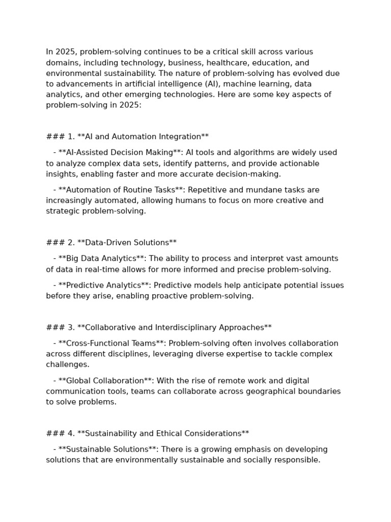 AI-Driven Problem Solving in 2025 | PDF | Artificial Intelligence ...