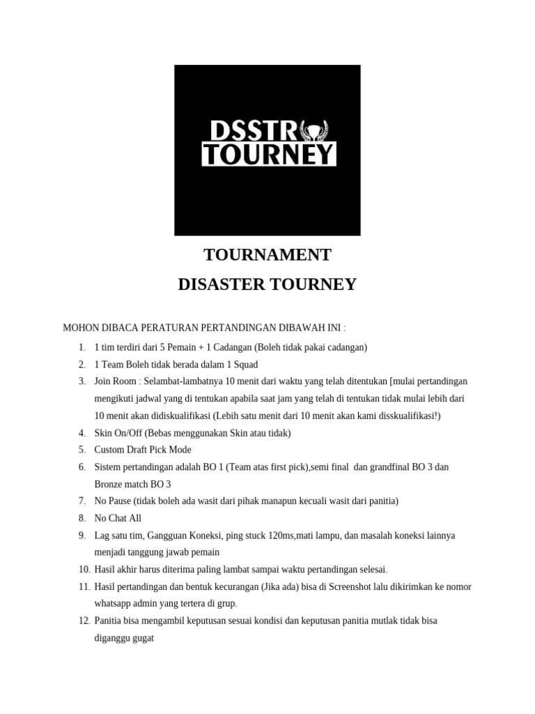 Rules MLBB Disaster | PDF