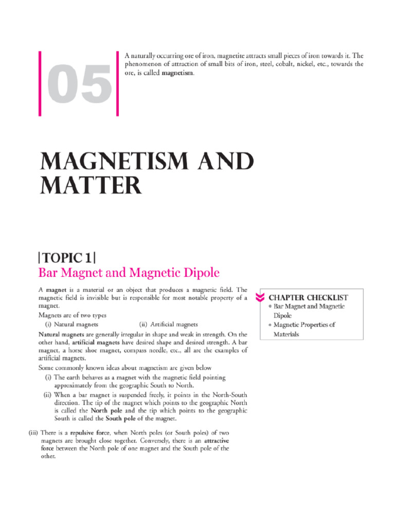 Magnetism and Matter Notes | PDF