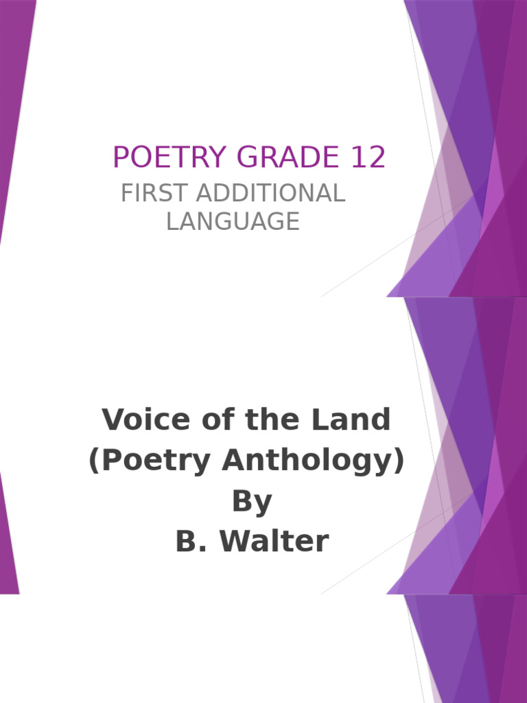 GRADE 12 FAL POETRY LESSON PRESENTATIONS PSF | PDF | Poetry | Sonnets