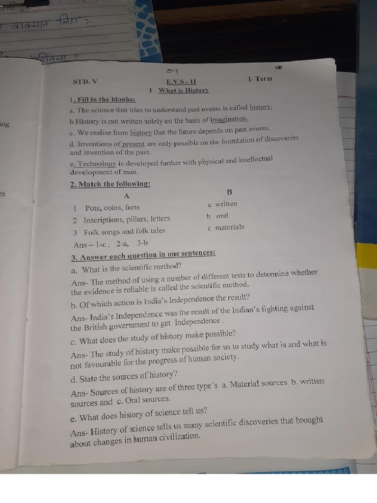 5th EVS 2(History) | PDF