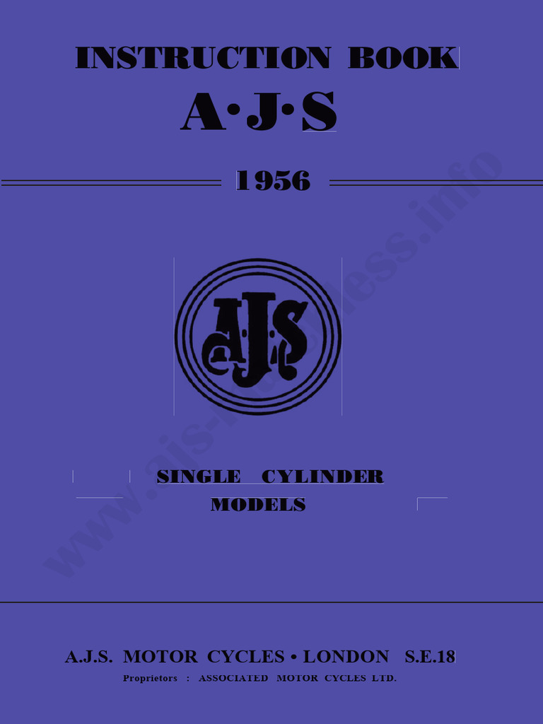 Ajs 1956 16MS 18S Usuario | PDF | Clutch | Motor Oil