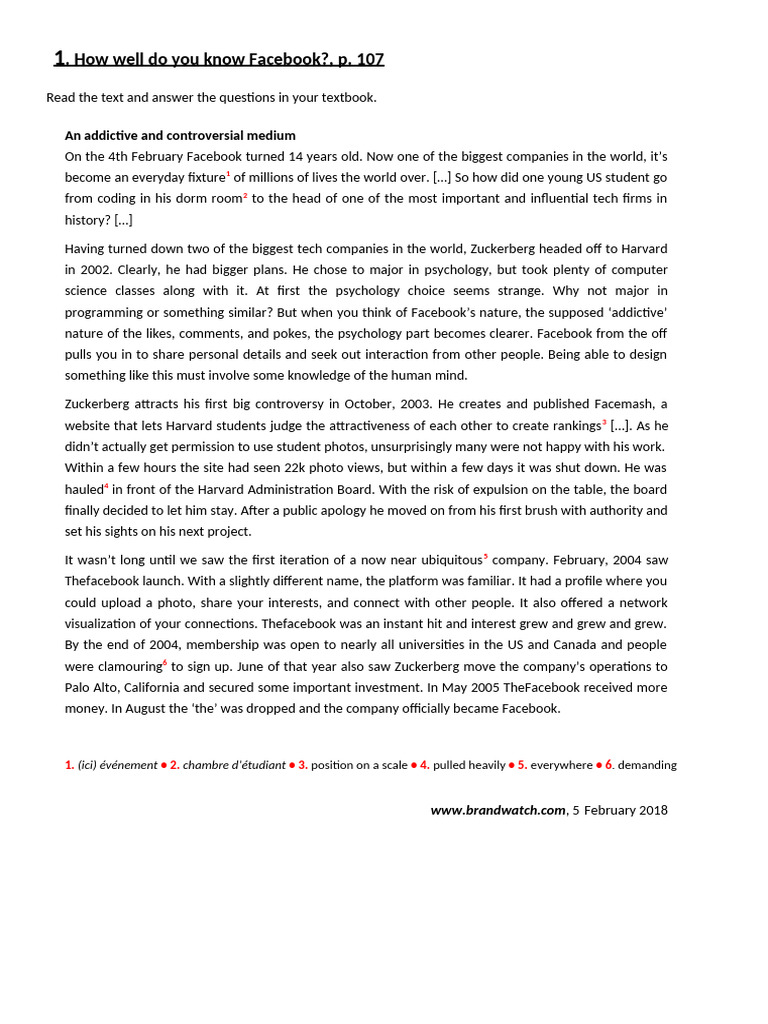 Bur HTR Anglais1re ww34 | PDF | Facebook | Mark Zuckerberg
