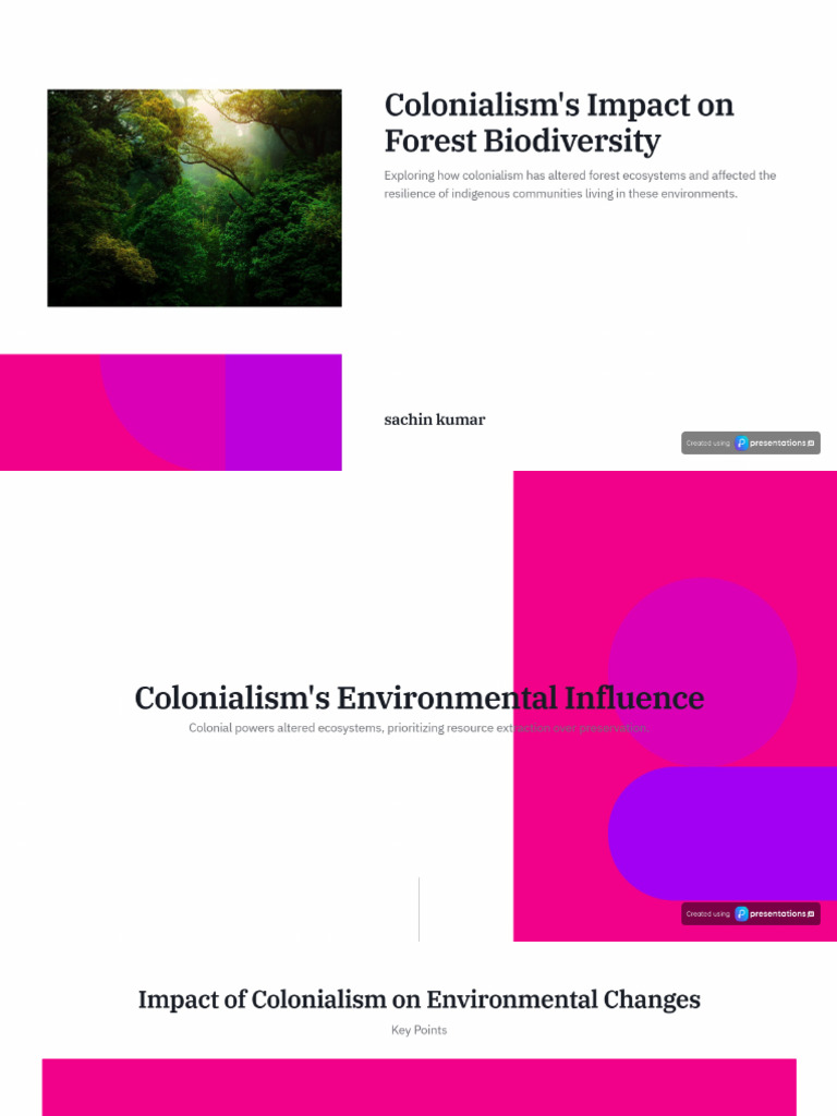 Impact of Colonialism On Forest Biodiversity and Indigenous Communities ...