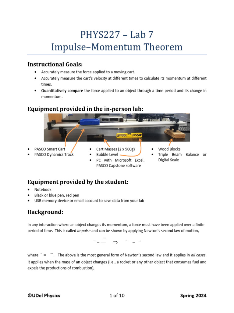 7 - Impulse-Momentum Theorem | PDF | Force | Momentum