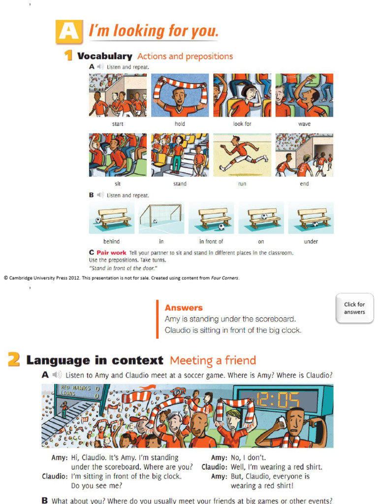 Four Corners Level 1 unit9A | PDF