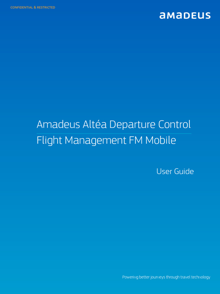 Amadeus Altéa FM Mobile User Guide | PDF | Computing | Software
