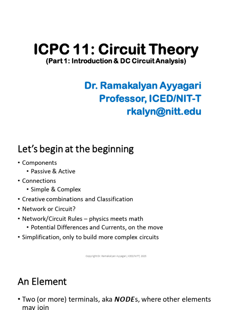 Circuit Theory 2024-28 - Part I | PDF | Mathematics | Algebra