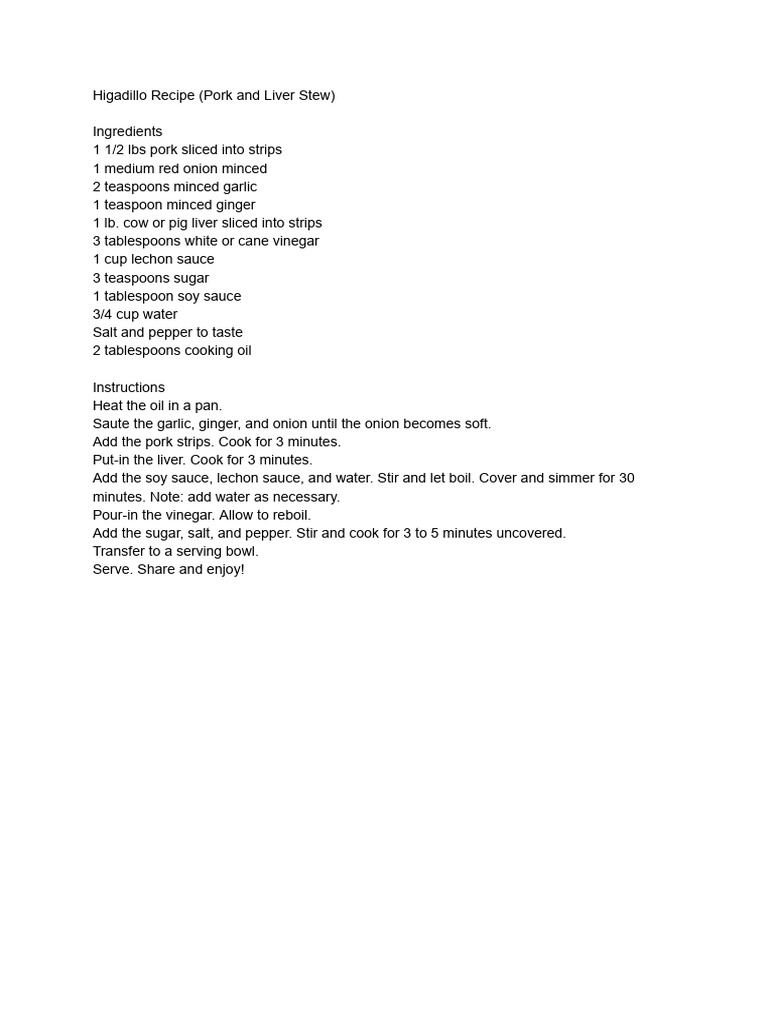 Higadillo | PDF