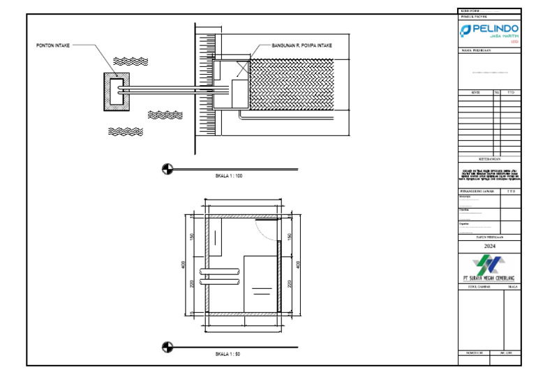 Layout Intake: Bangunan R. Pompa Intake Ponton Intake | PDF