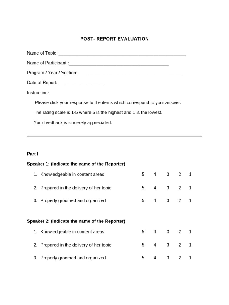 Activity Post Evaluation | PDF