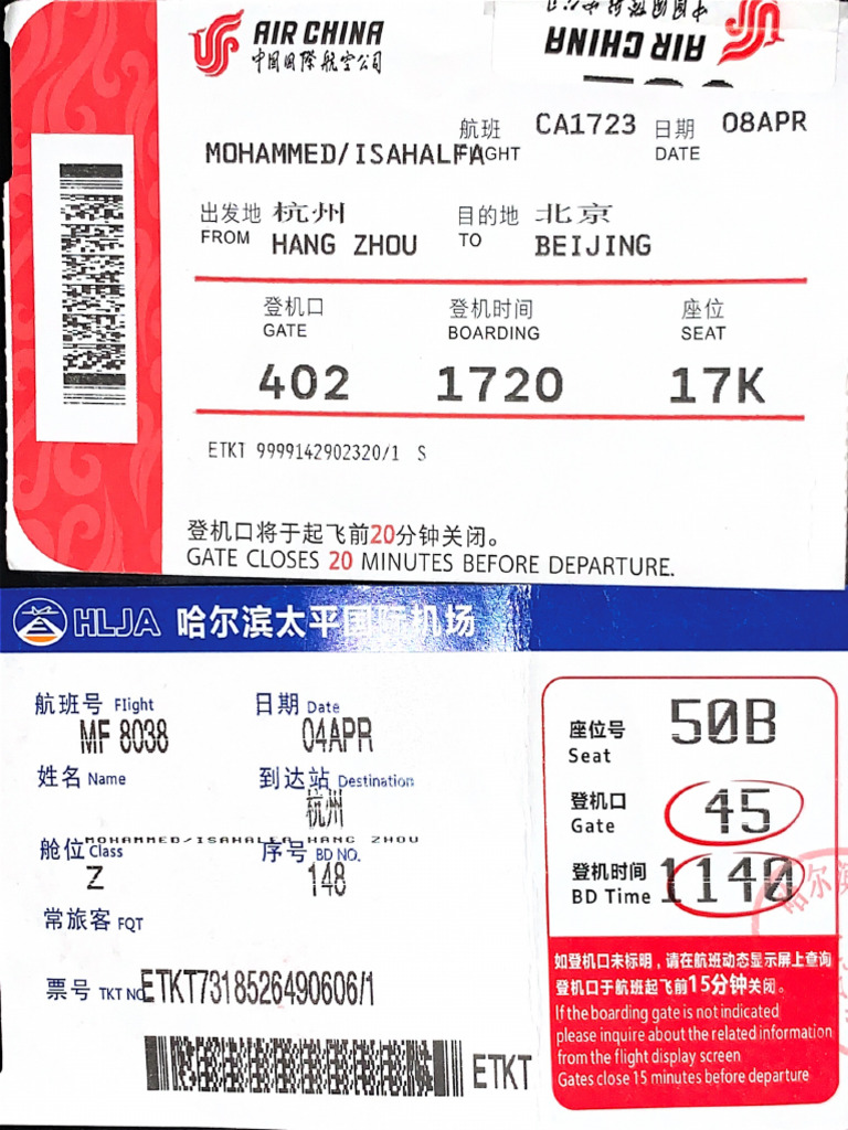 China Air Ticket | PDF