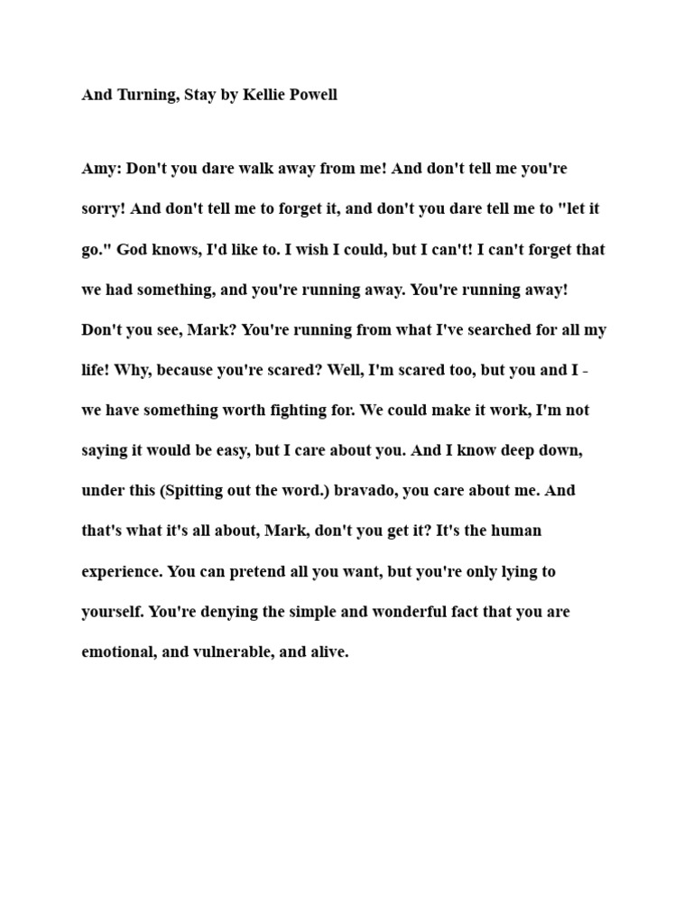 And Turning, Stay by Kellie Powell | PDF