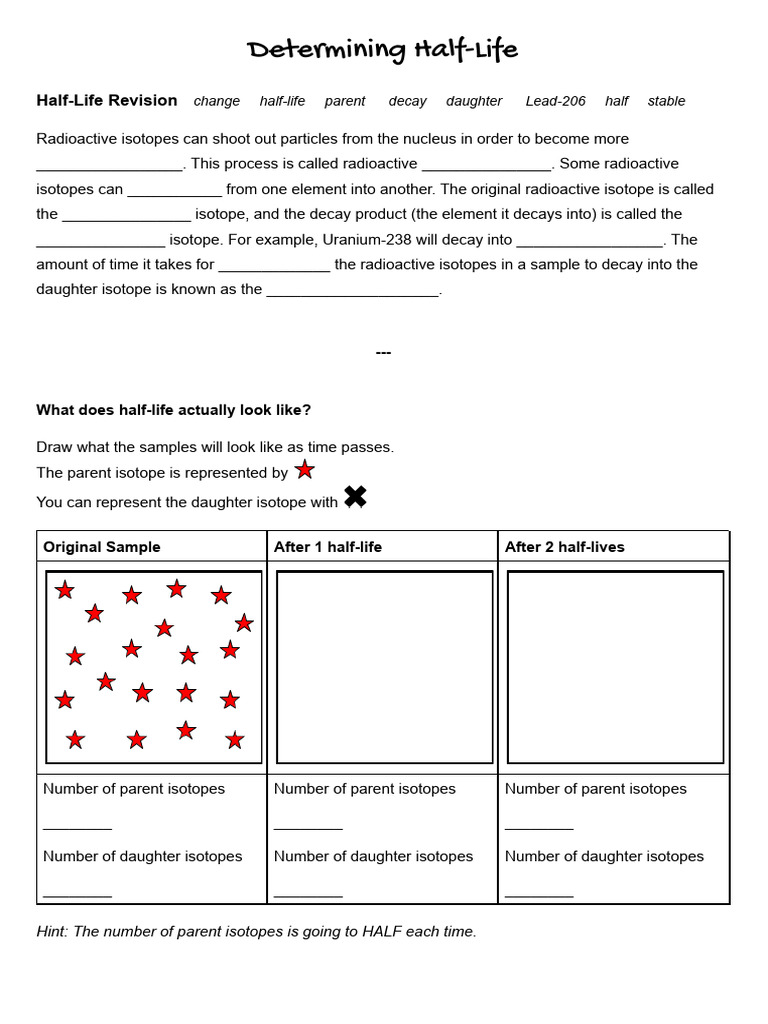 Determine Half Life With Graphs | PDF | Isotope | Radioactive Decay