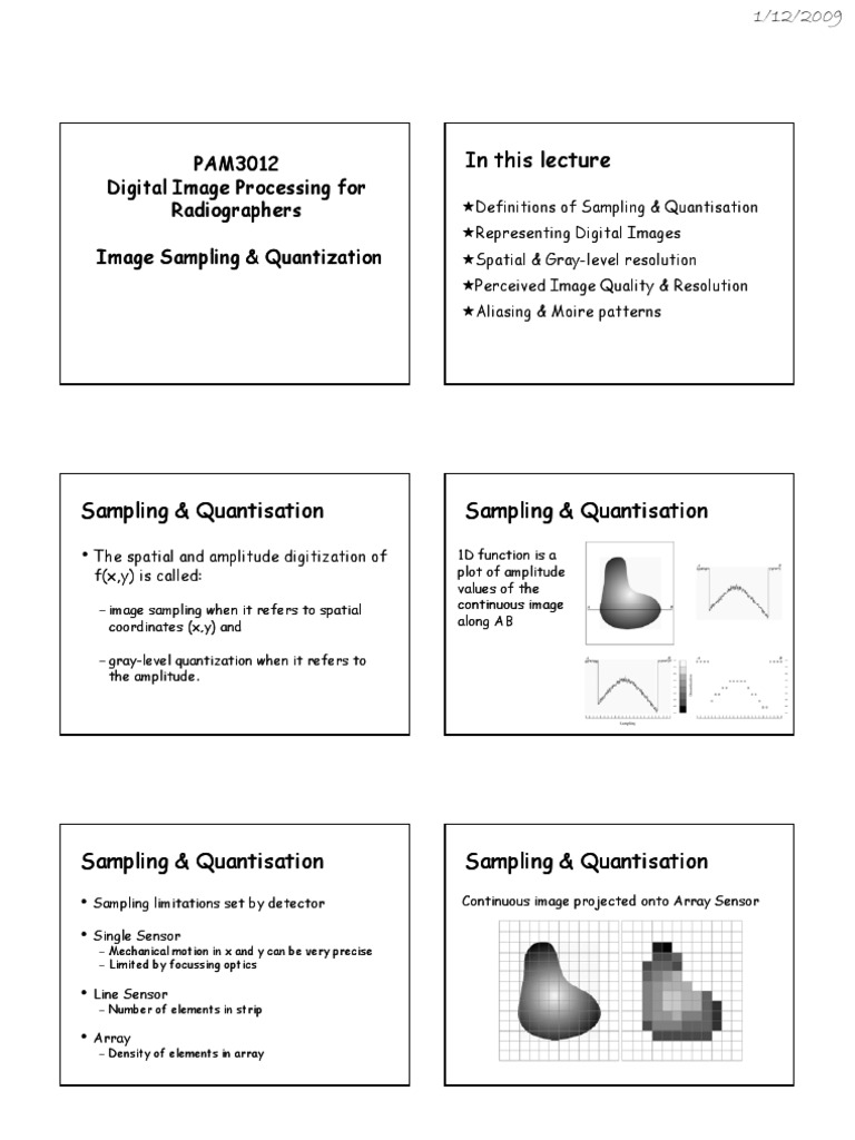 Sampling and Quantization | PDF | Image Resolution | Sampling (Signal Processing)