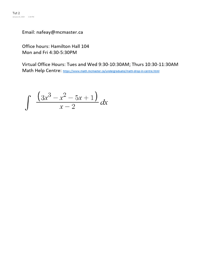 Tutorial 2 Skeleton Notes | PDF