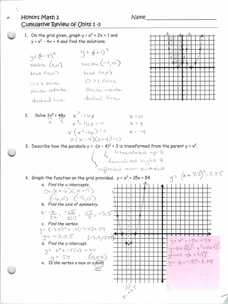 Cumulative Review Key F24 | PDF