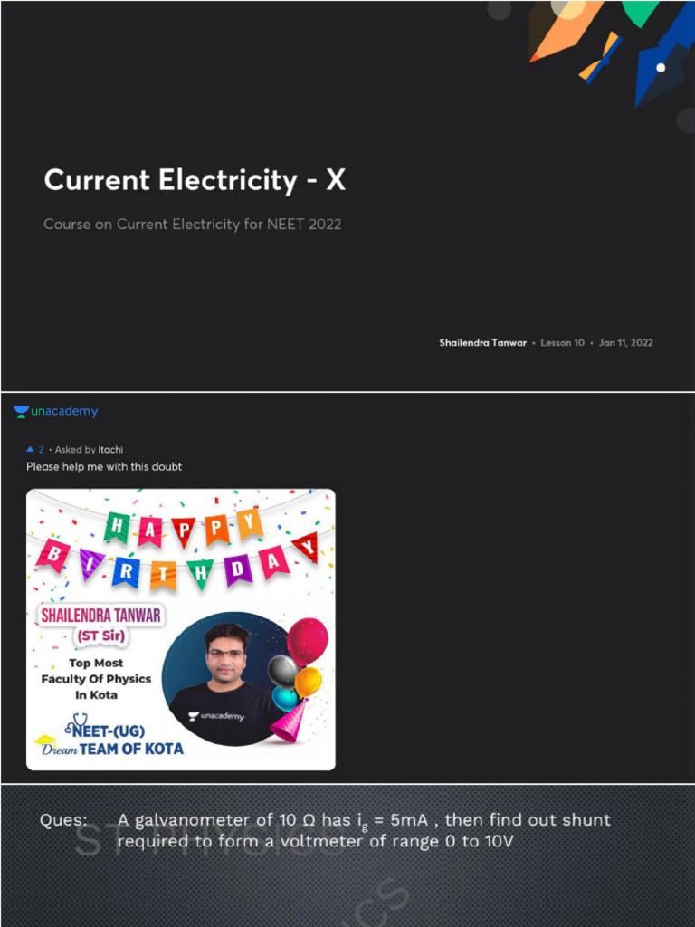 Current Electricity Lec 10 | PDF