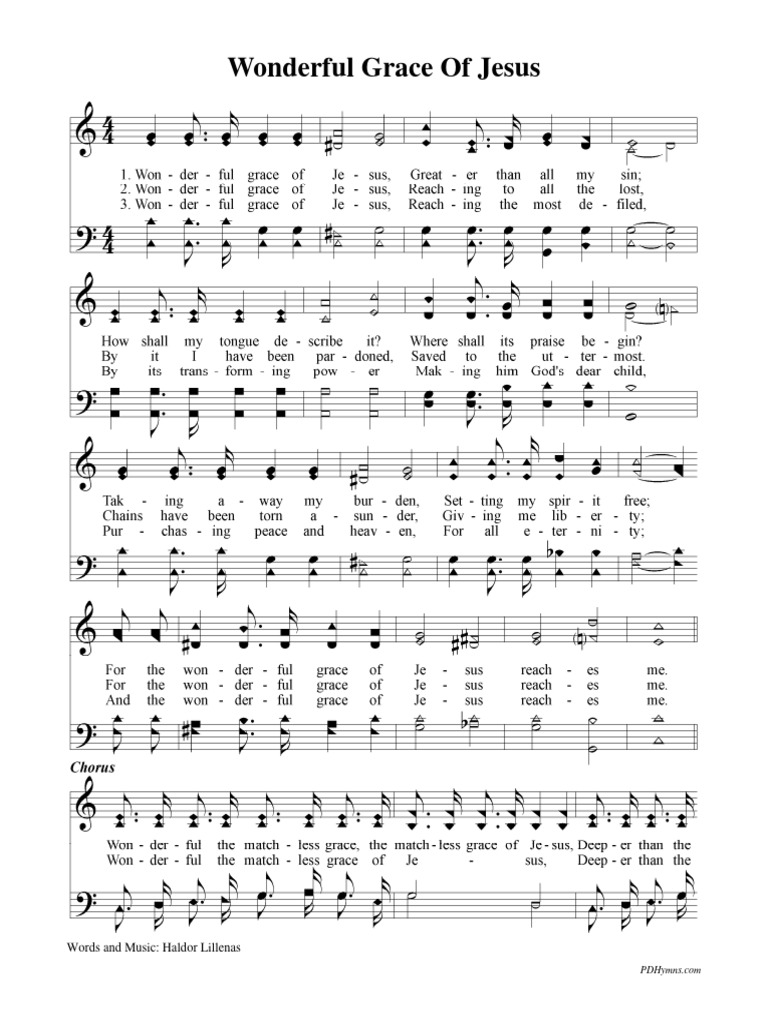 Wonderful Grace of Jesus Hymn | PDF