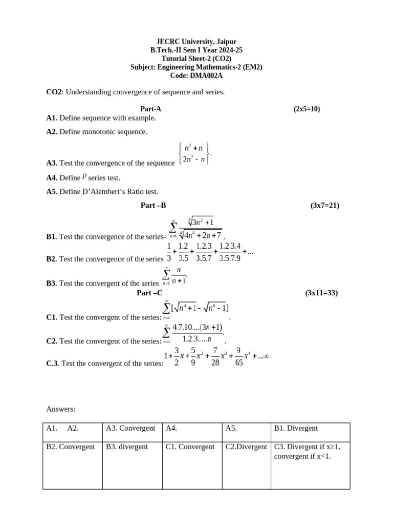 Tutorial Sheet 3 | PDF