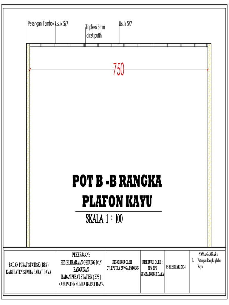 9.Gambar Rencana BPS SBD 2024-Pot.Plafon | PDF