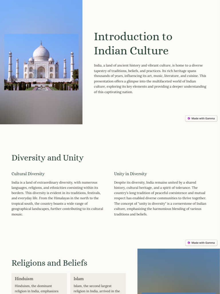 Introduction to Indian Culture | PDF | Indian Cuisine | Indian Literature