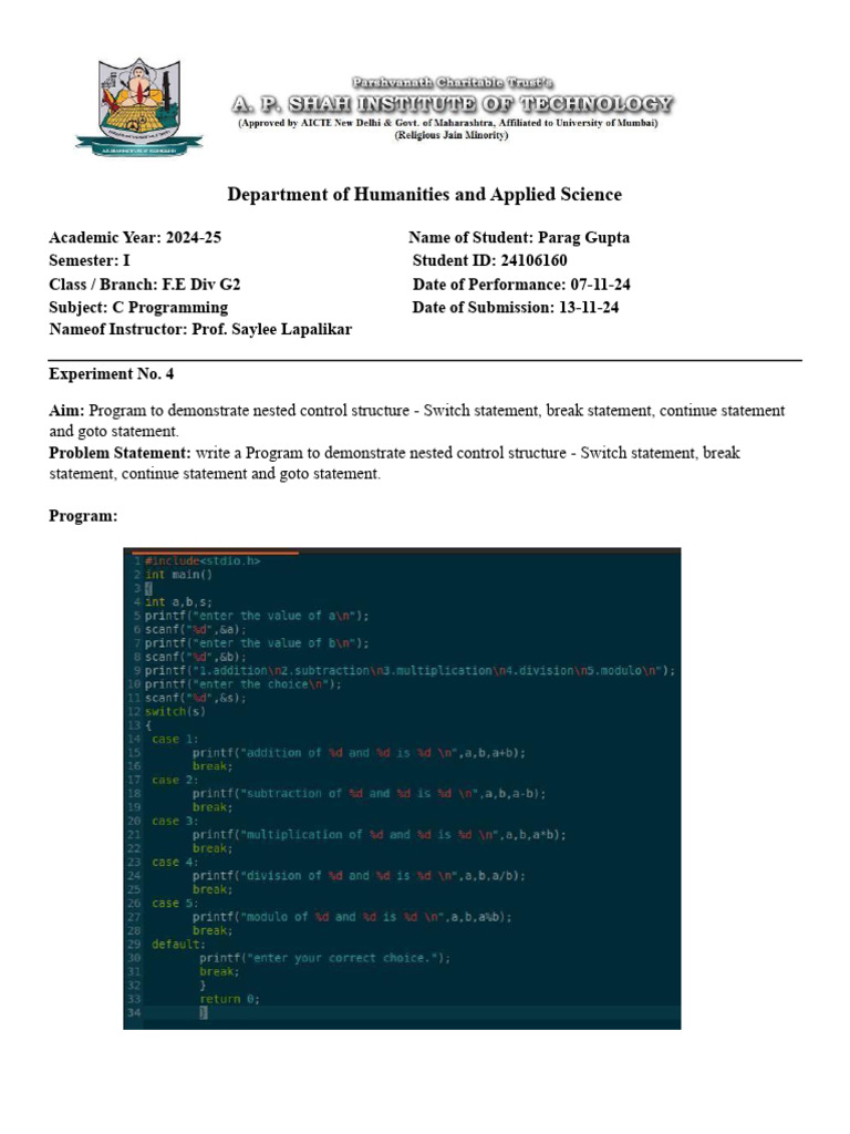 Exp 4 | PDF