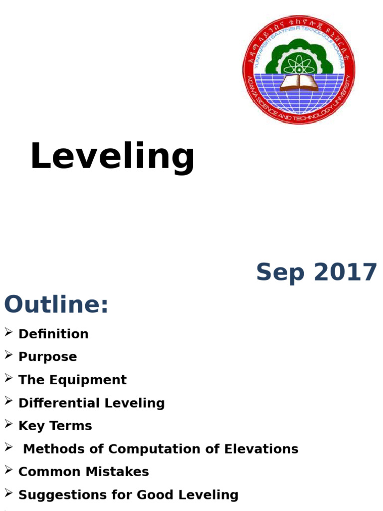 Leveling - PPT Ethio-China | PDF | Geographical Technology | Surveying
