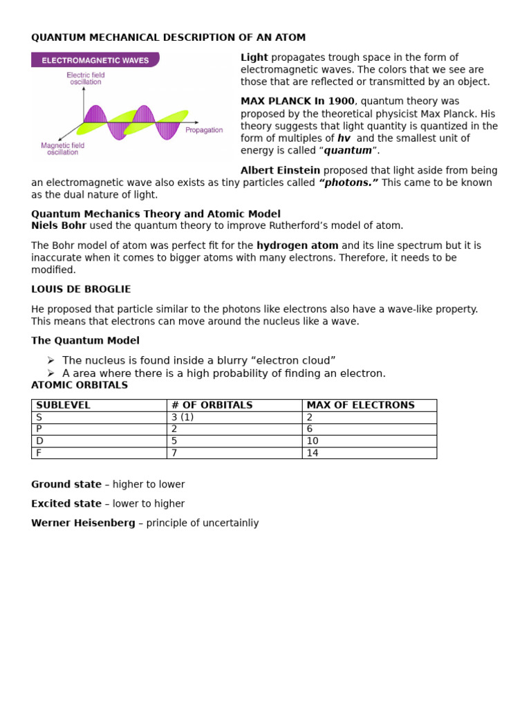 Quantum Mechanics and Atomic Structure | PDF | Atomic Orbital ...