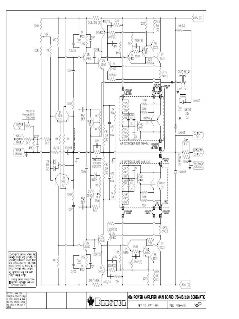 Bryston 4be Power Amplifier Schematic SCH | PDF