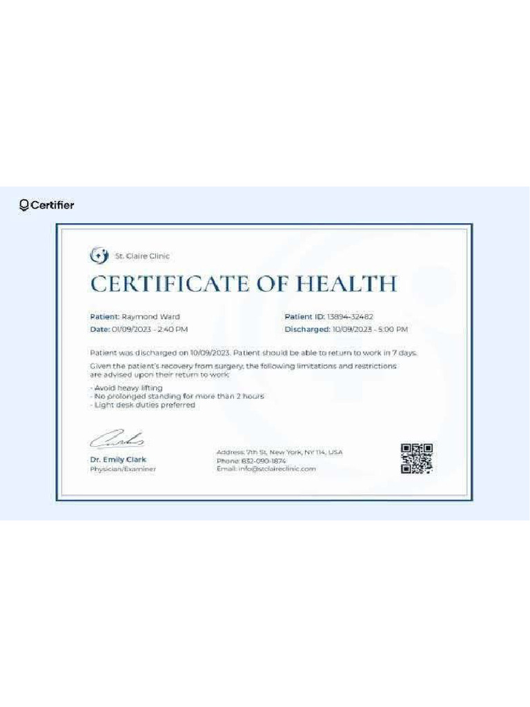 Medical Ceritificate-Dhinakaran J | PDF