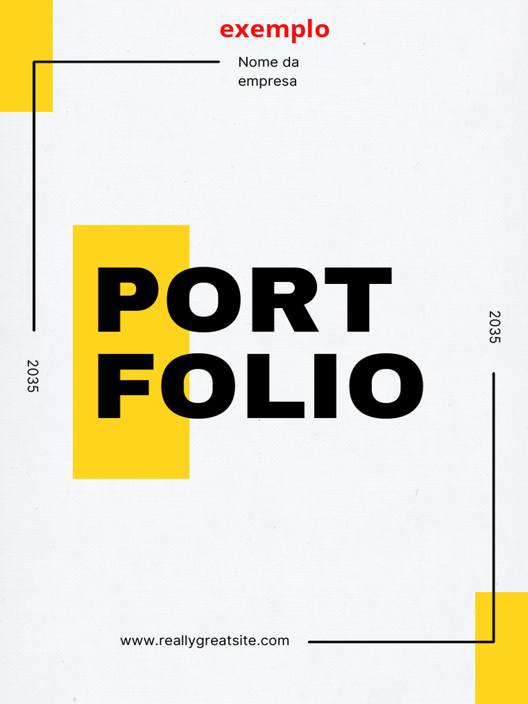 Yellow and Black Simple Portfolio Cover Page Document A4 Portrait | PDF