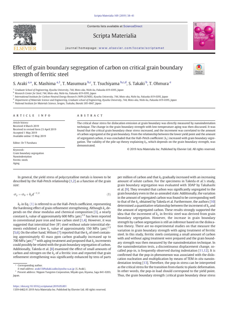 Effect of Grain Boundary Segregation of Carbon On Critical Grain ...