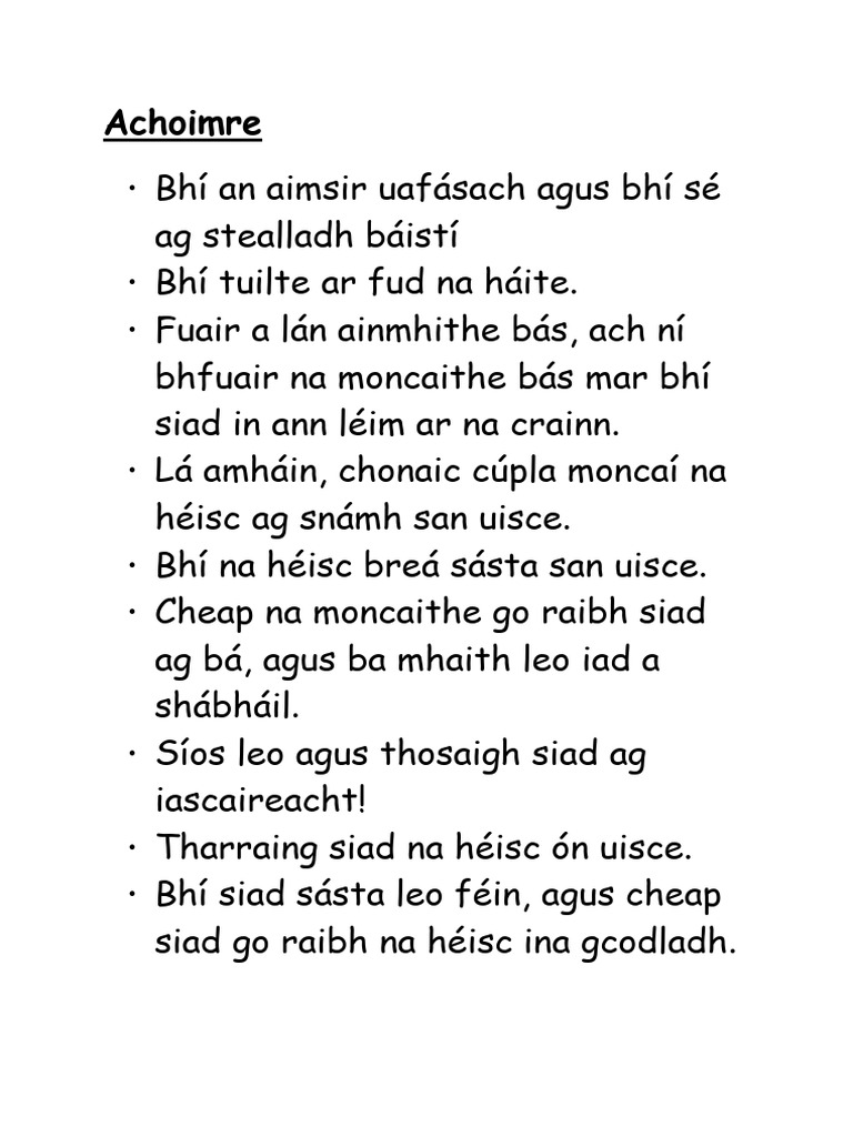 Achoimre Na Moncaithe .. | PDF