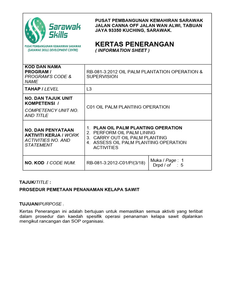 Kertas Penerangan: Program'S Code & Name Level | PDF