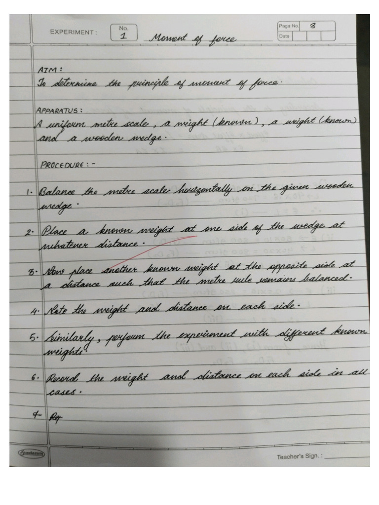 Expt 1 Moment of Force | PDF