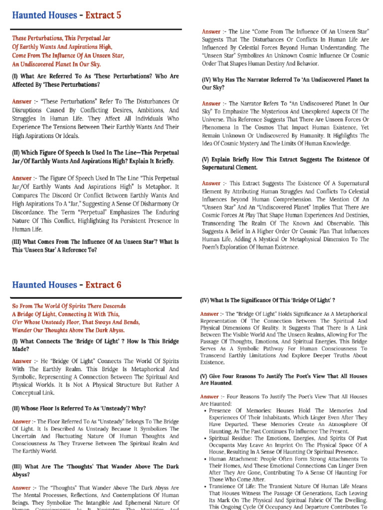 Haunted House - 5 and 6 Passage | PDF