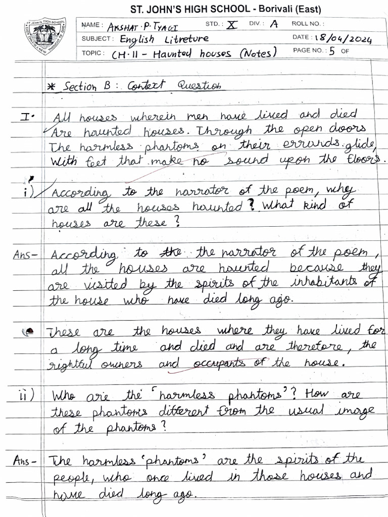 Haunted House Poem Analysis | PDF