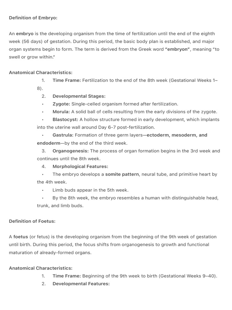 Definition of Embryo - Compressed | PDF | Embryo | Anatomy