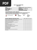 Daily Plant Inspection Checklist | PDF | Machines | Vehicles